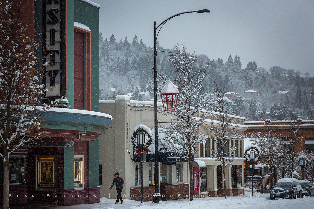 Snowy Downtown 30 Stock Image, Ashland, Oregon - Sean Bagshaw Outdoor ...