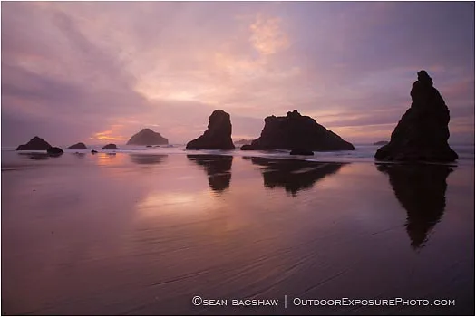 Sea Stacks at Sunset Stock Image Bandon, Oregon - Sean Bagshaw Outdoor ...
